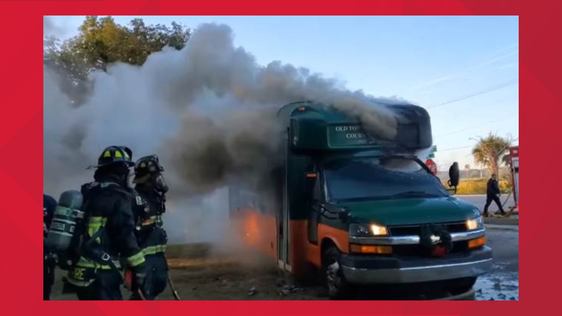 Police: Everyone safe after trolley catches fire in St. Augustine ...