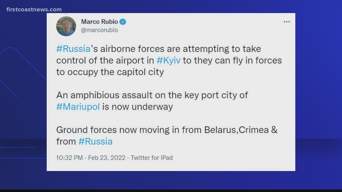 Sen. Marco Rubio condemns Russian military operation on Ukraine ...