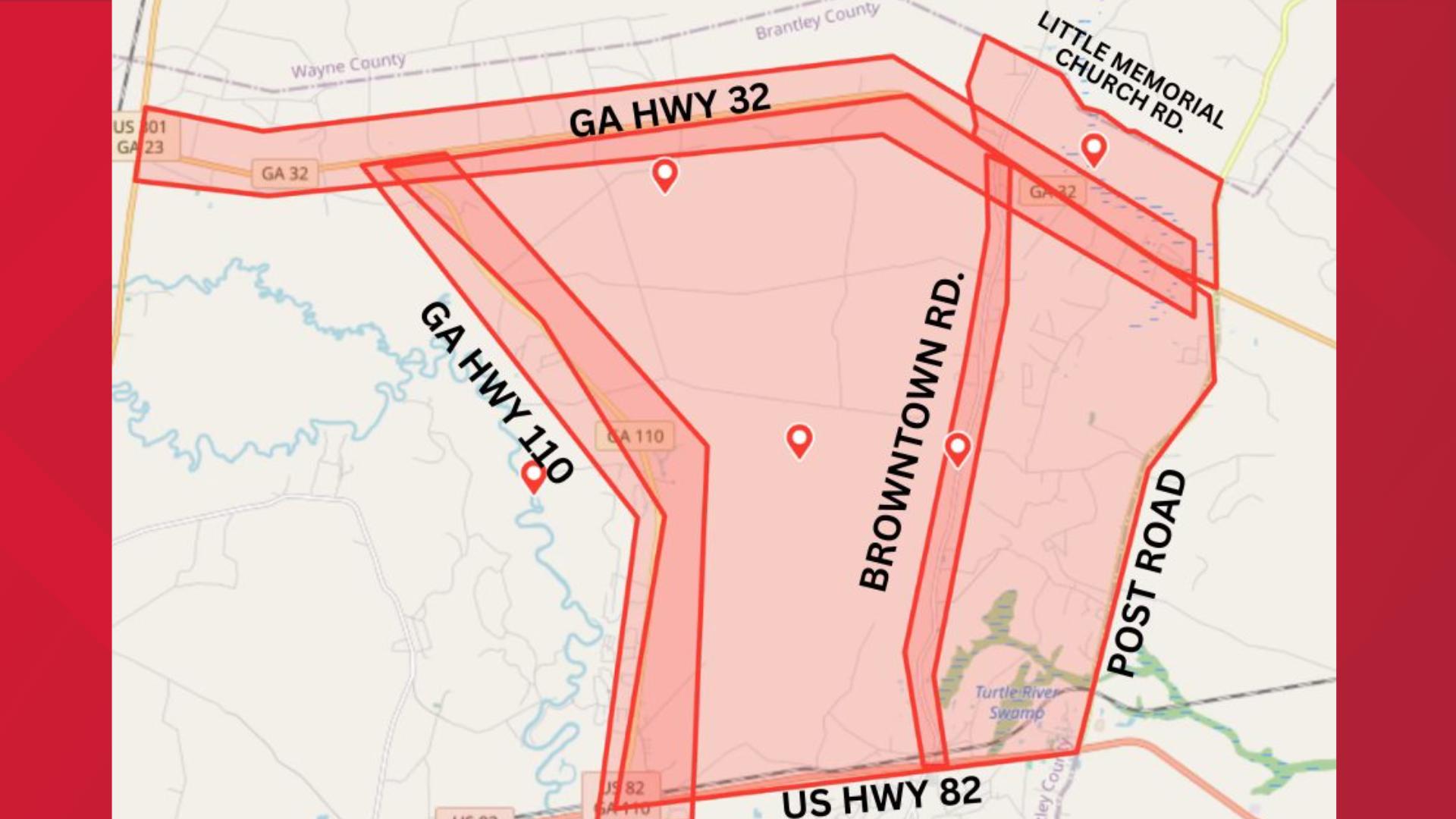 Highway 82 Fire in Brantley County, Georgia | Maps, evacuation orders ...