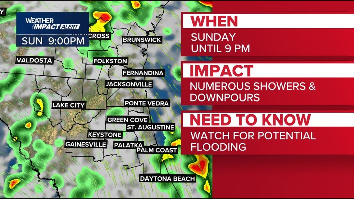Weather Impact Alert: Increased rain, storms into Sunday evening | firstcoastnews.com