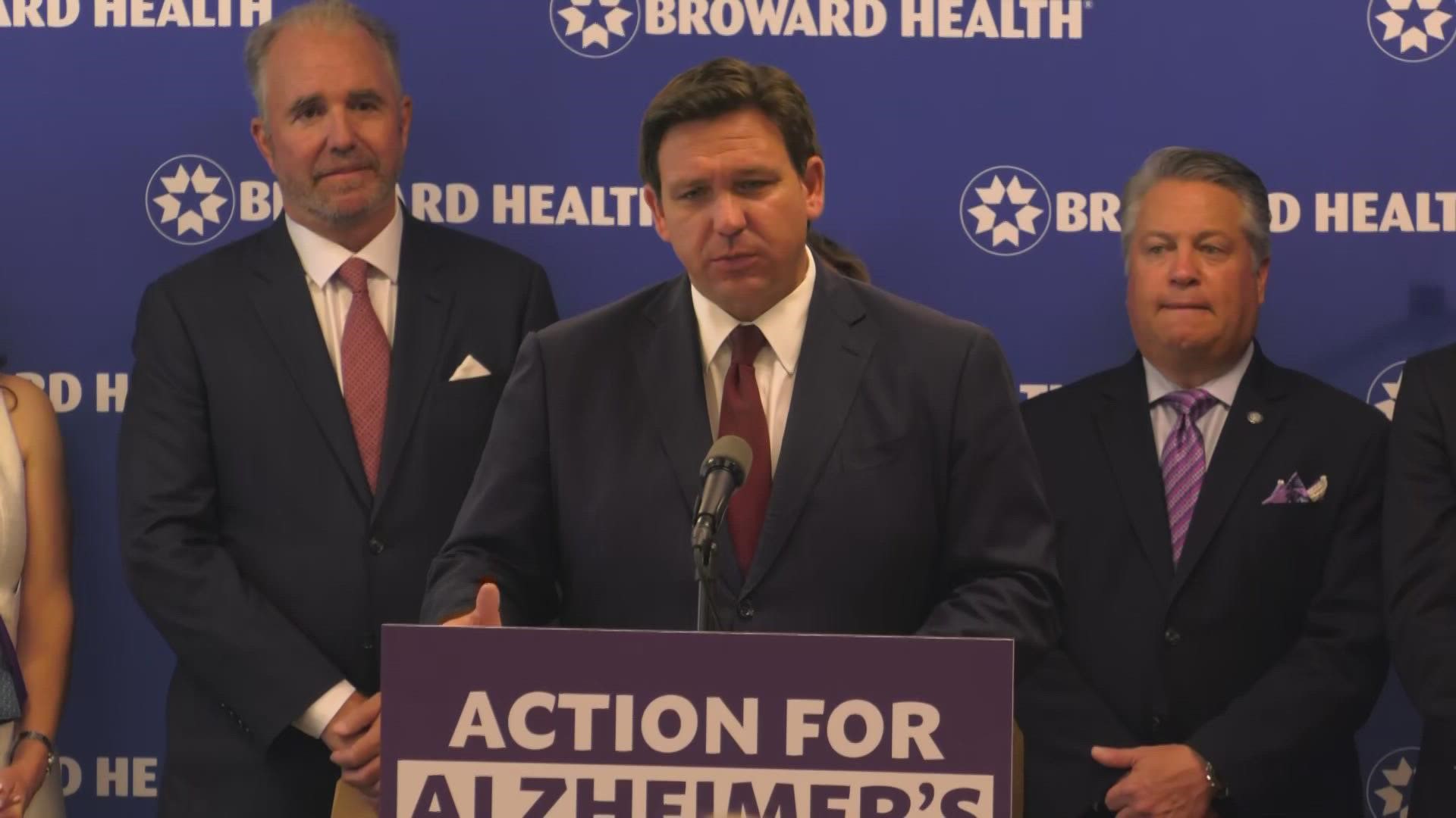 Governor Ron DeSantis speaking on Alzheimer's in Fort Lauderdale ...