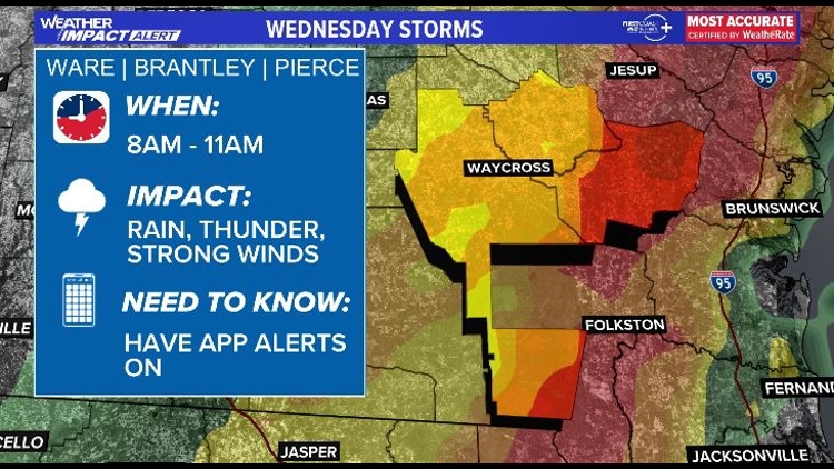 Weather Impact Alert issued for thunderstorms Wednesday ...