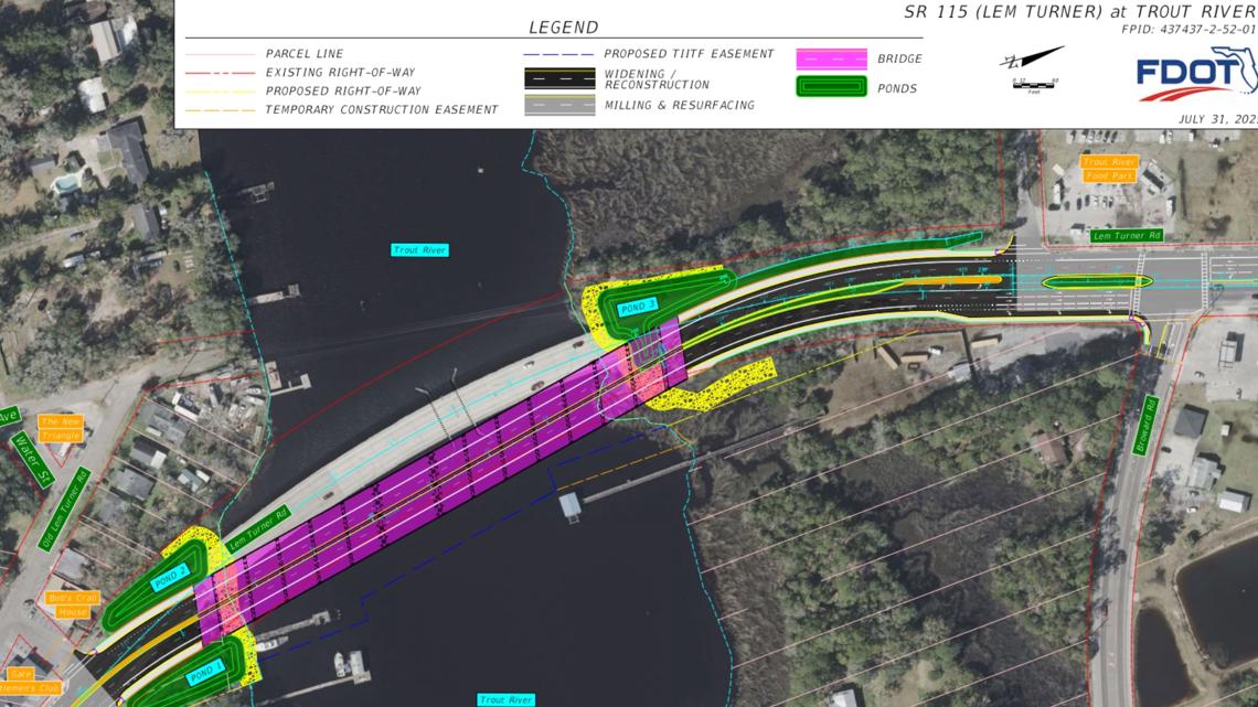 Replacement of Lem Turner Road Bridge over the Trout River planned for ...
