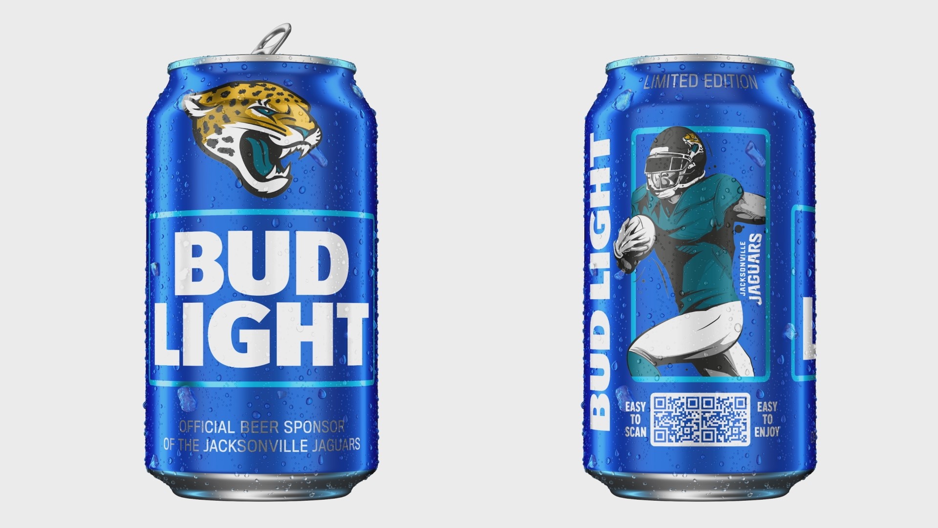 Bud Light Jacksonville Jaguars player silhouette beer cans ...