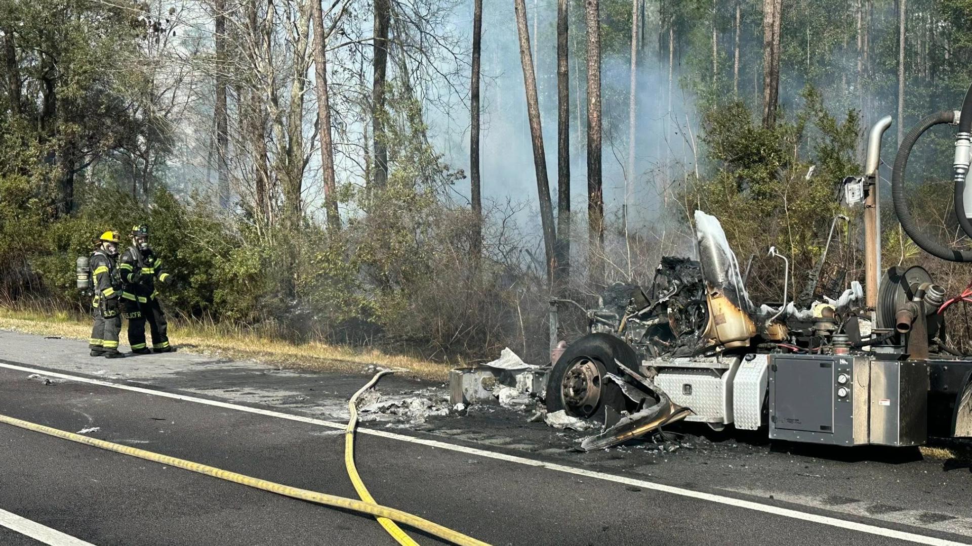 I-95 North in St. Johns County reopens after closing due to a semi ...