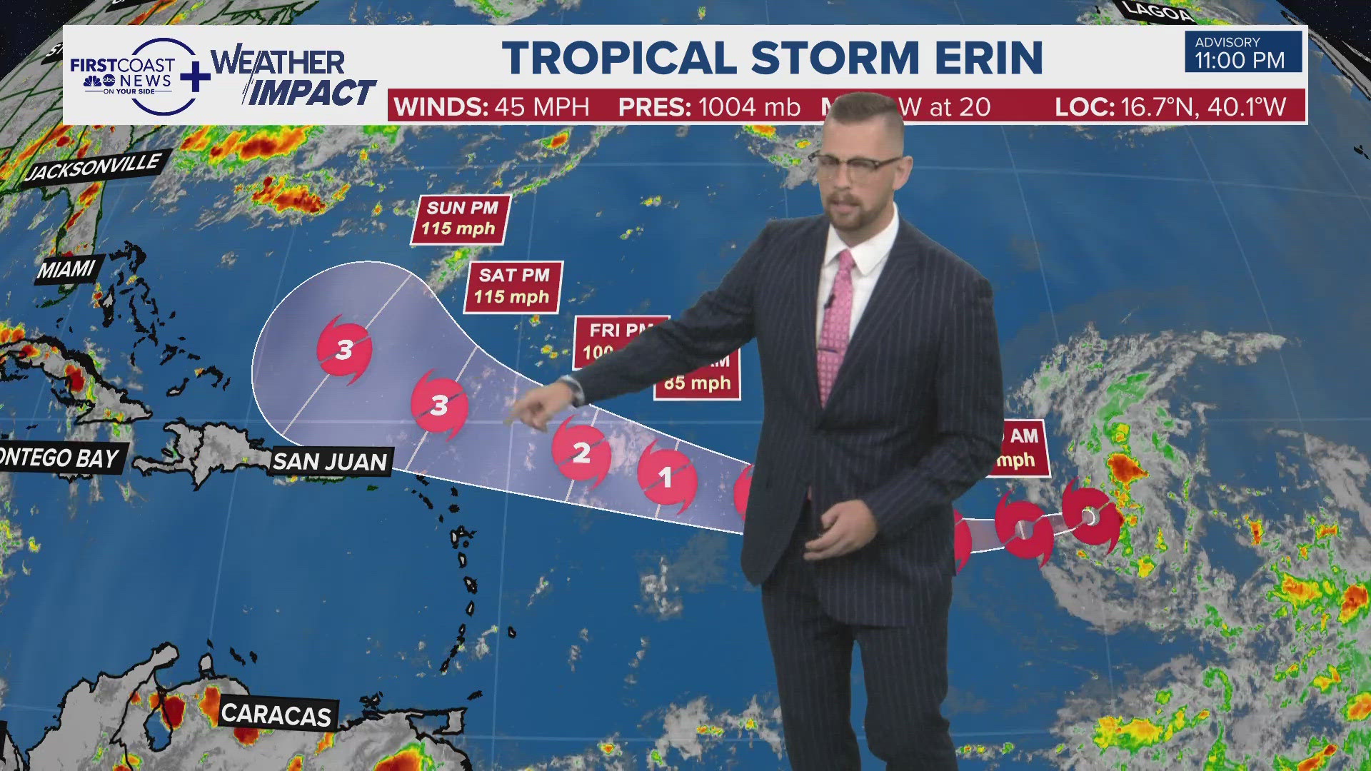 Tracking Erin: Where is the storm now and when will it become a hurricane | 11 p.m. update Aug ...
