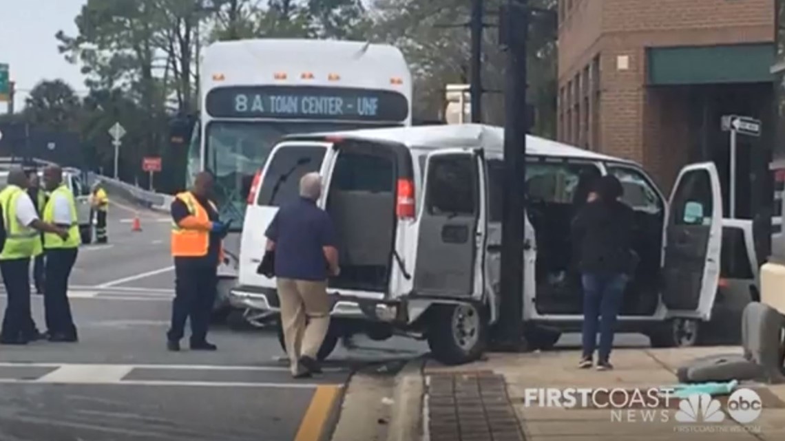 15 people transported with minor injuries after JTA bus, van collide in ...
