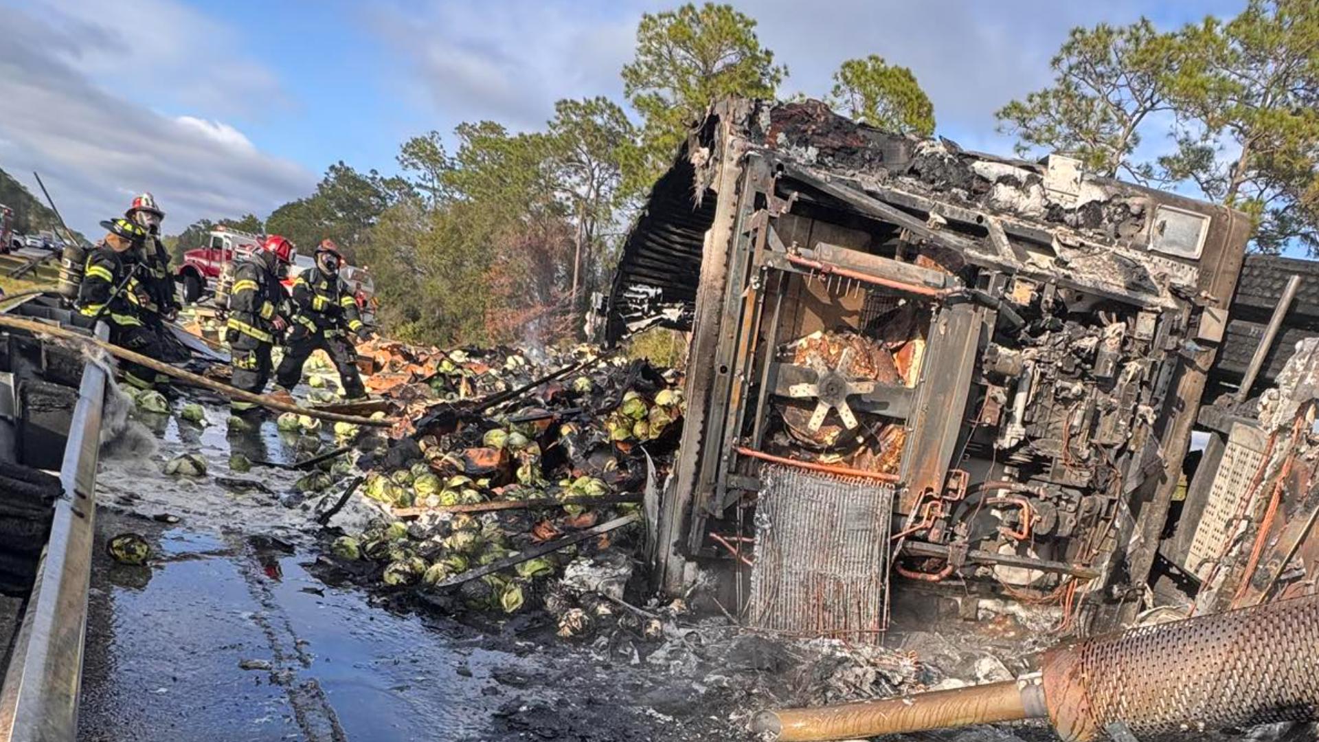 Heavy I-95 Northbound traffic near SR 206 after fiery crash involving ...