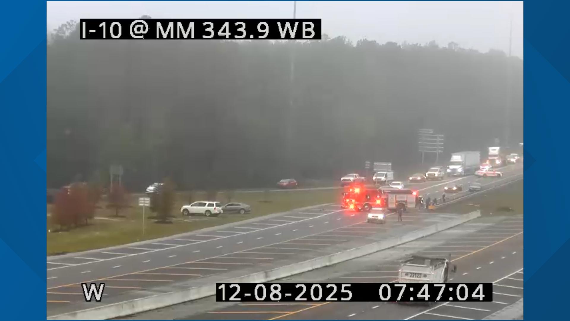 Traffic Alert: All lanes closed on I-10 East at US 301 due to crash ...