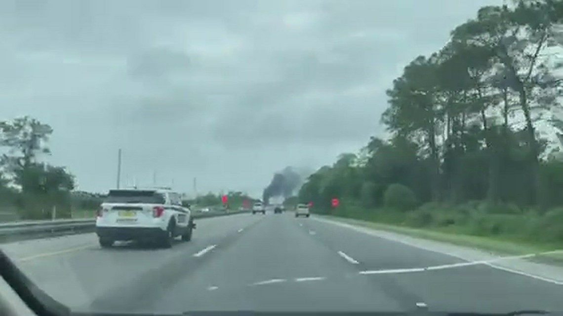 Massive truck fire I95 south before 207 | firstcoastnews.com