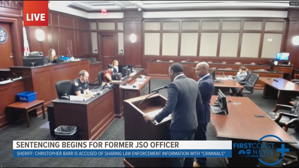 Former JSO officer Christopher Barr sentencing | firstcoastnews.com