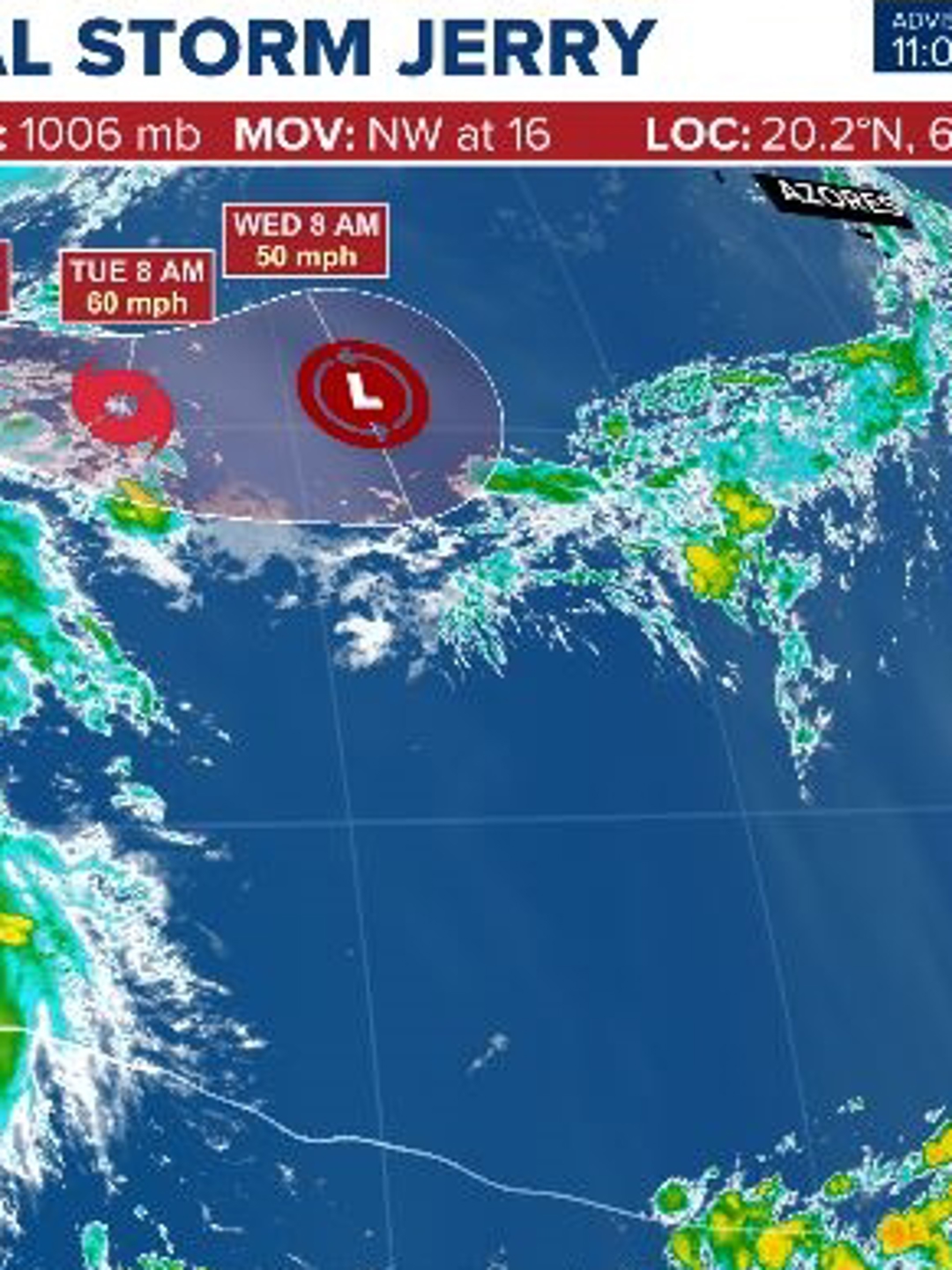 Tropical Storm Jerry forecast | 10th named storm forms, will not hit U ...