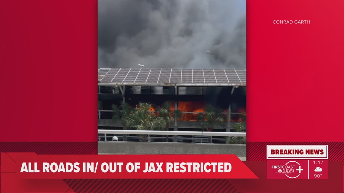 Multiple vehicles catch fire in parking garage at Jacksonville ...