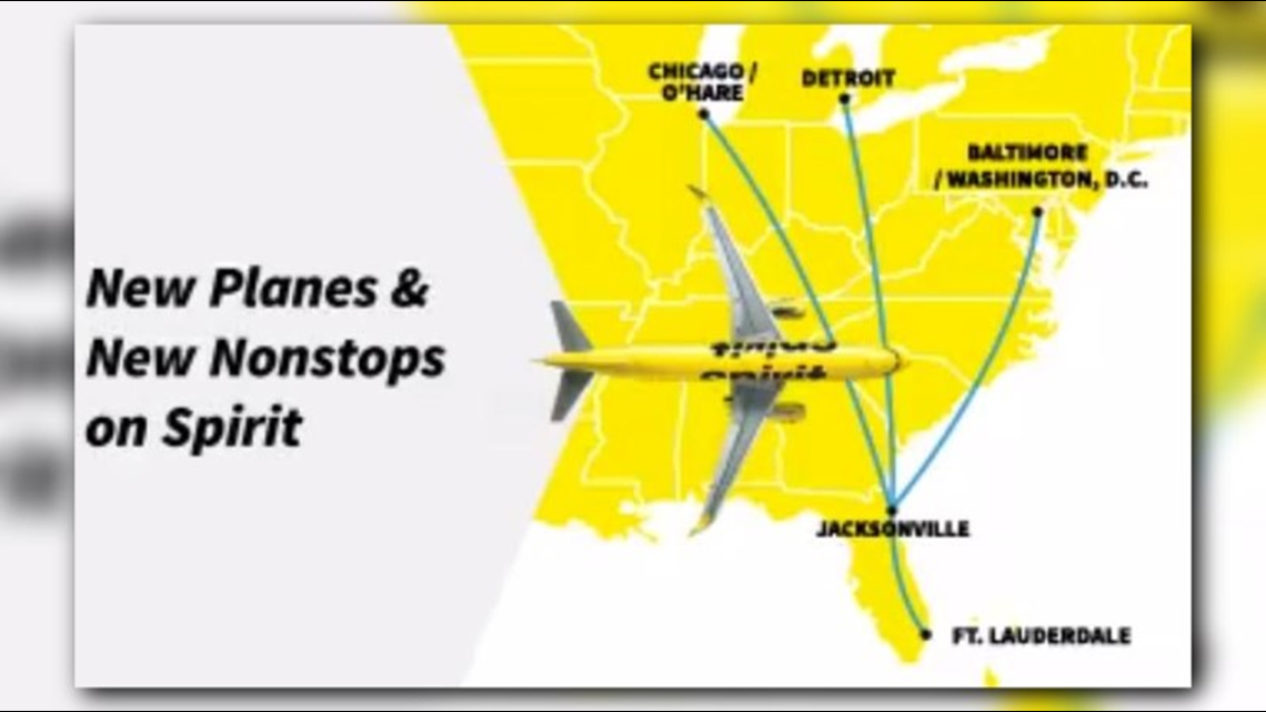 JAX has Spirit! New flights take off in Jacksonville Thursday ...