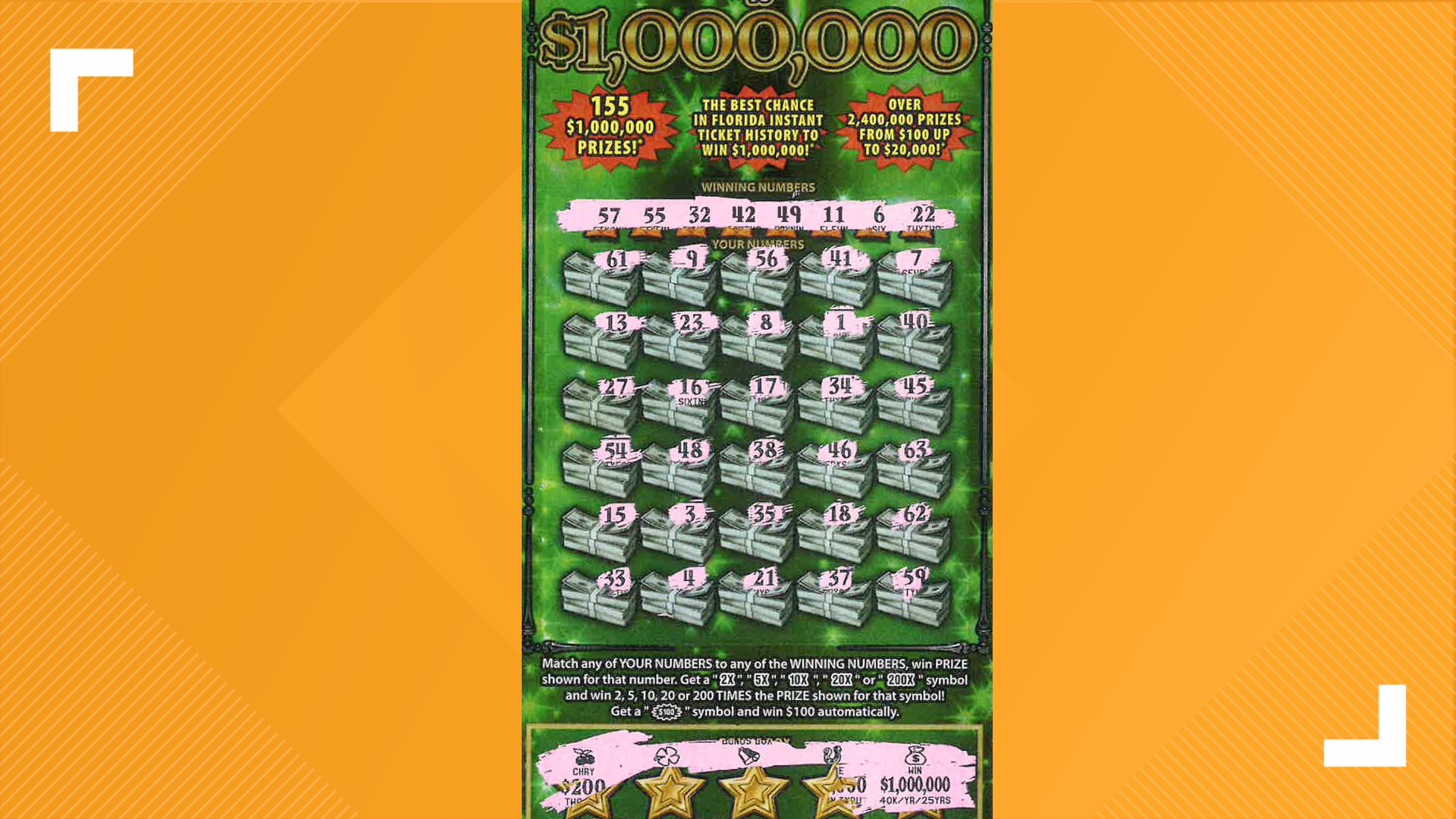 Florida man wins $1 million in lottery scratch-off game ...