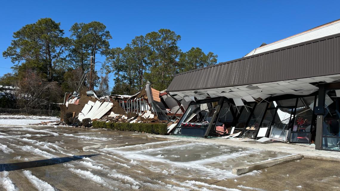 Snow collapses Waycross business as winter storm moves across Southeast ...