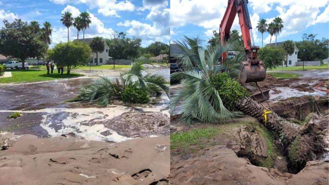 Hickory Manor water main break causes flooding, water outages ...