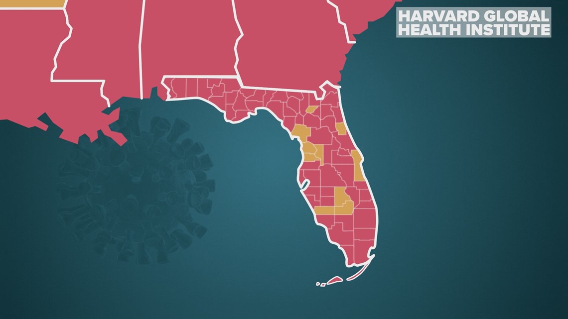 Harvard study: Most of Florida’s counties in the COVID-19 'danger zone ...