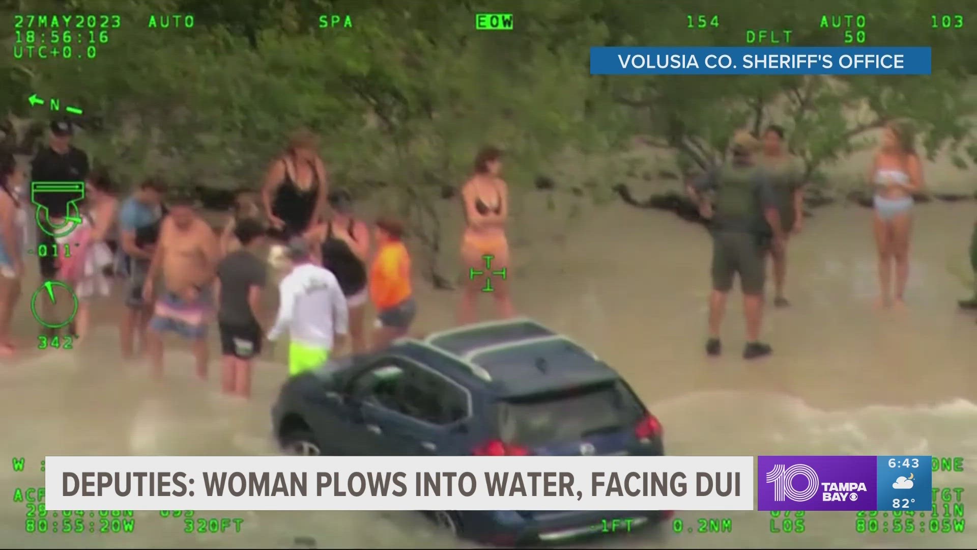 Florida woman drunk driving speeds on beach, crashes car in water ...