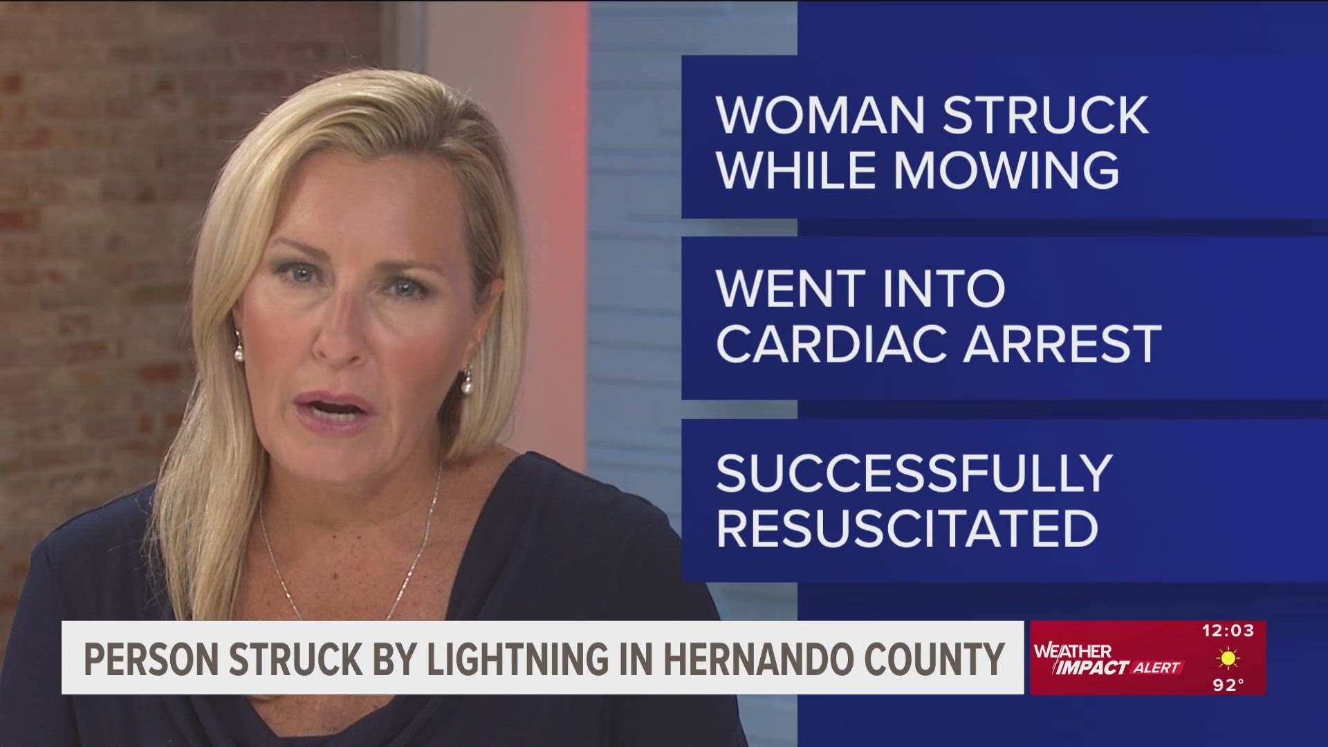 Woman resuscitated after being hit by lightning | firstcoastnews.com