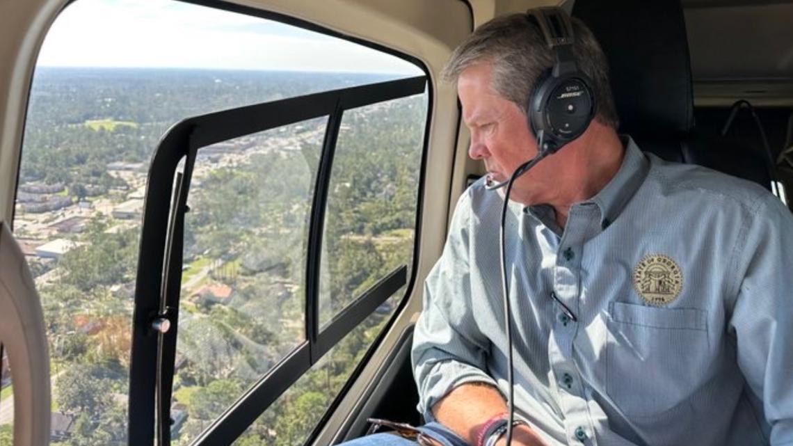 Georgia Gov. Kemp tours South Georgia damage Helene aftermath ...